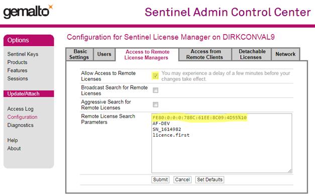 CONVAL LICENSING - SENTINEL KEYS